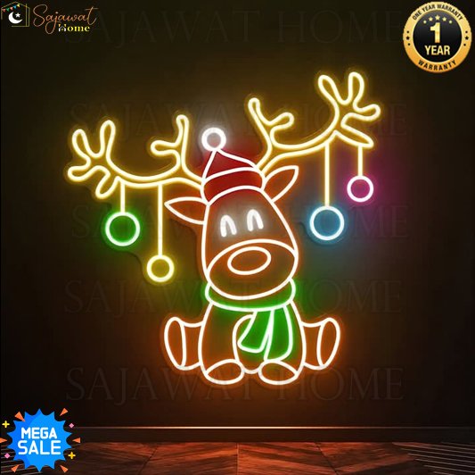 Christmas Reindeer - Neon Light | Sajawat Home